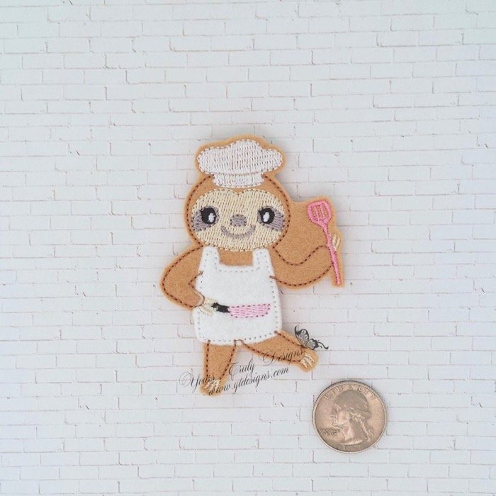 Sloth Baking Planner Cooking Sloth Feltie EMBROIDERY FILE | Etsy