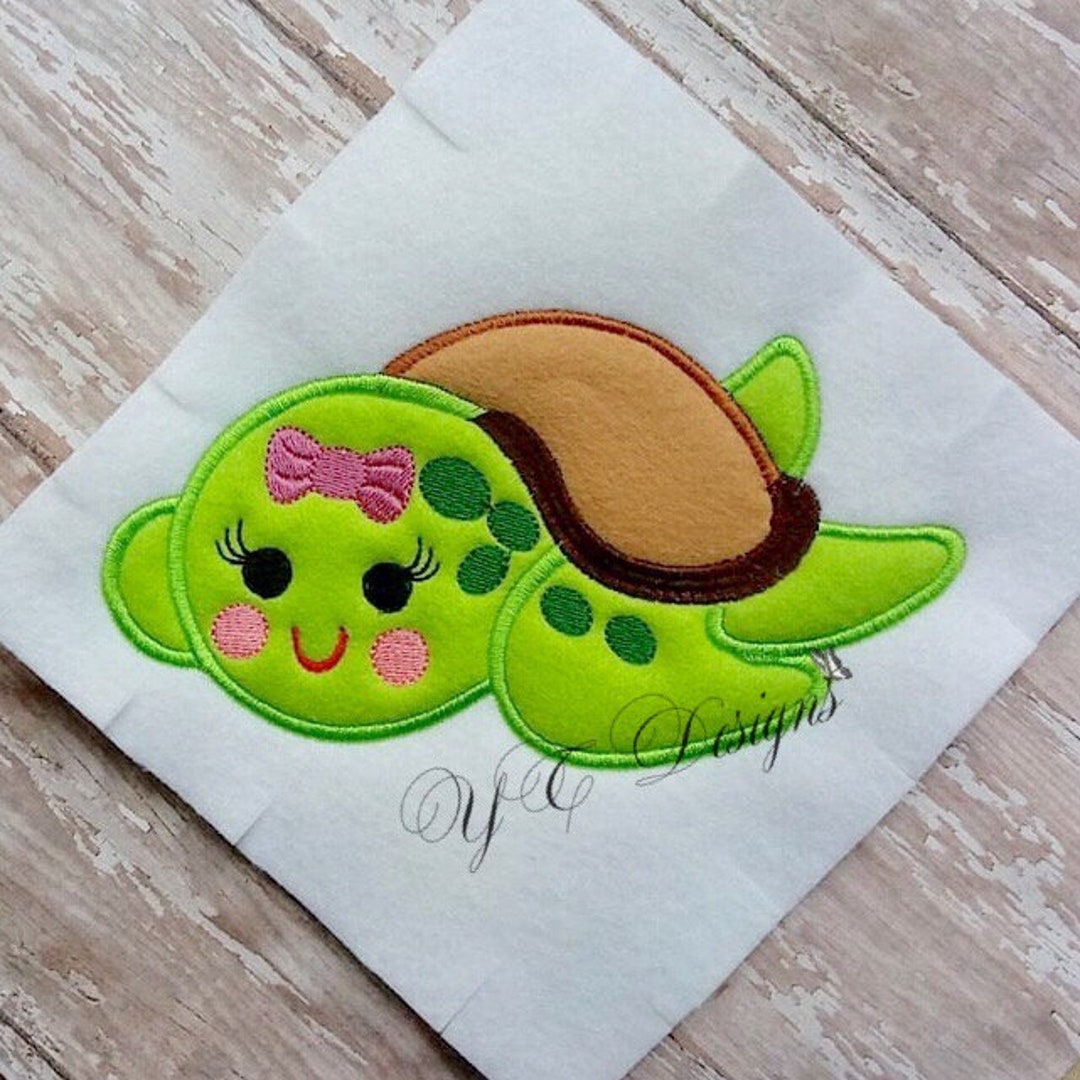Turtle Applique Sea Turtle Applique Embroidery FILE - Etsy