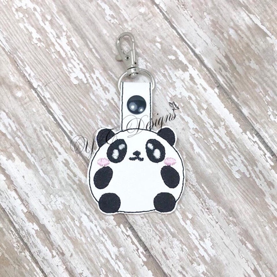 Panda Key Fob Round Panda Digital EMBROIDERY FILE - Etsy