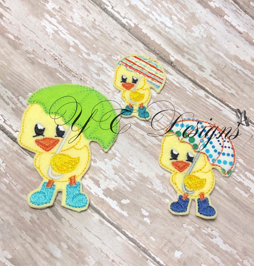 Duck Feltie Spring Duck With Umbrella Feltie Embroidery File - Etsy