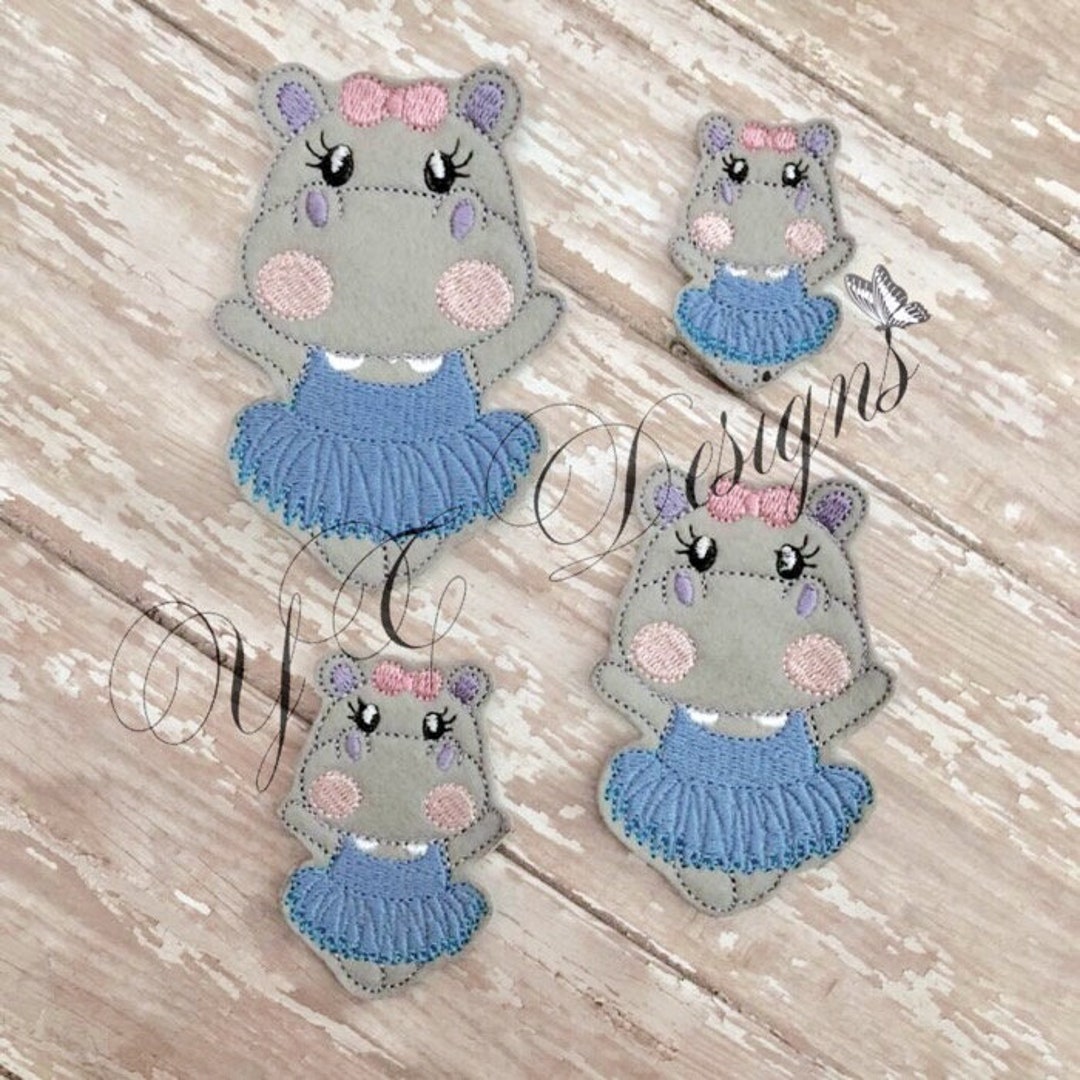 Ballerina Feltie Hippo Feltie Embroidery File - Etsy