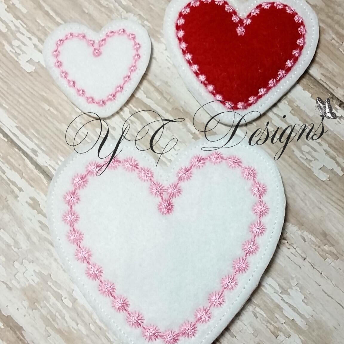Heart Feltie Valentine's Day Feltie Digital Embroidery File - Etsy