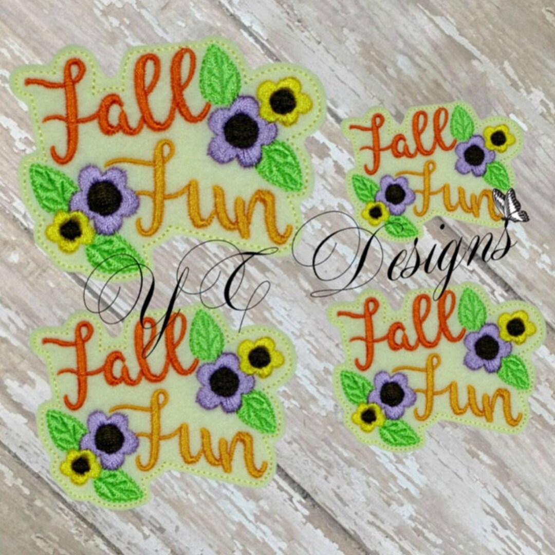 Fall Fun Feltie Autumn Fun Feltie Embroidery File - Etsy