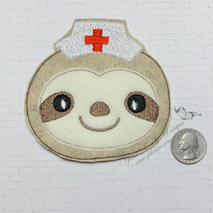 Nurse Sloth Head Feltie Medical Feltie Embroidery File - Etsy
