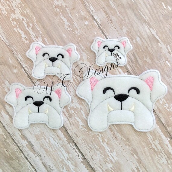 Bulldog Feltie Dog Feltie Dog Head Feltie EMBROIDERY DIGITAL - Etsy