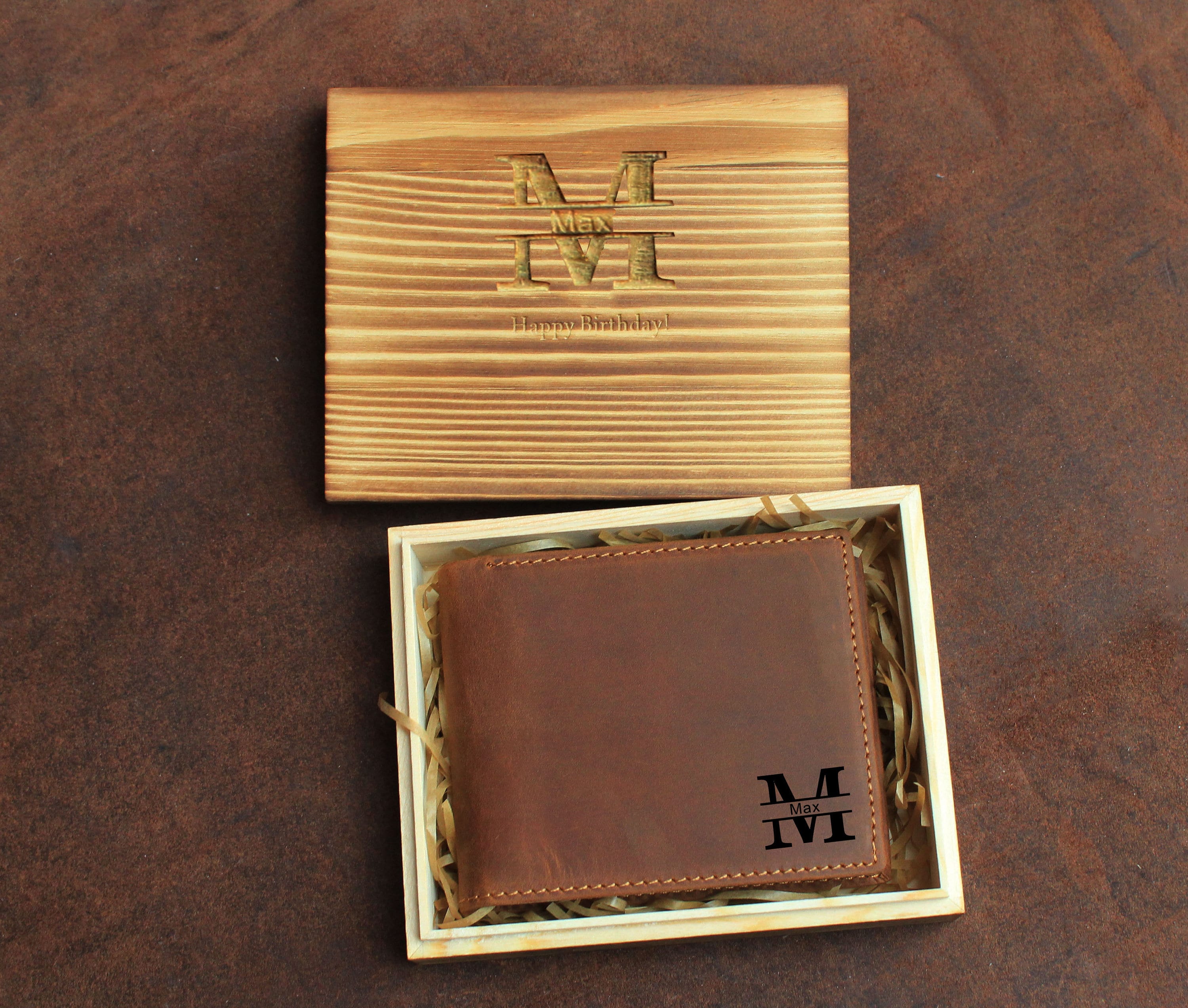 Mens Wallet Personalized Wallet Monogrammed Wallet Engraved | Etsy