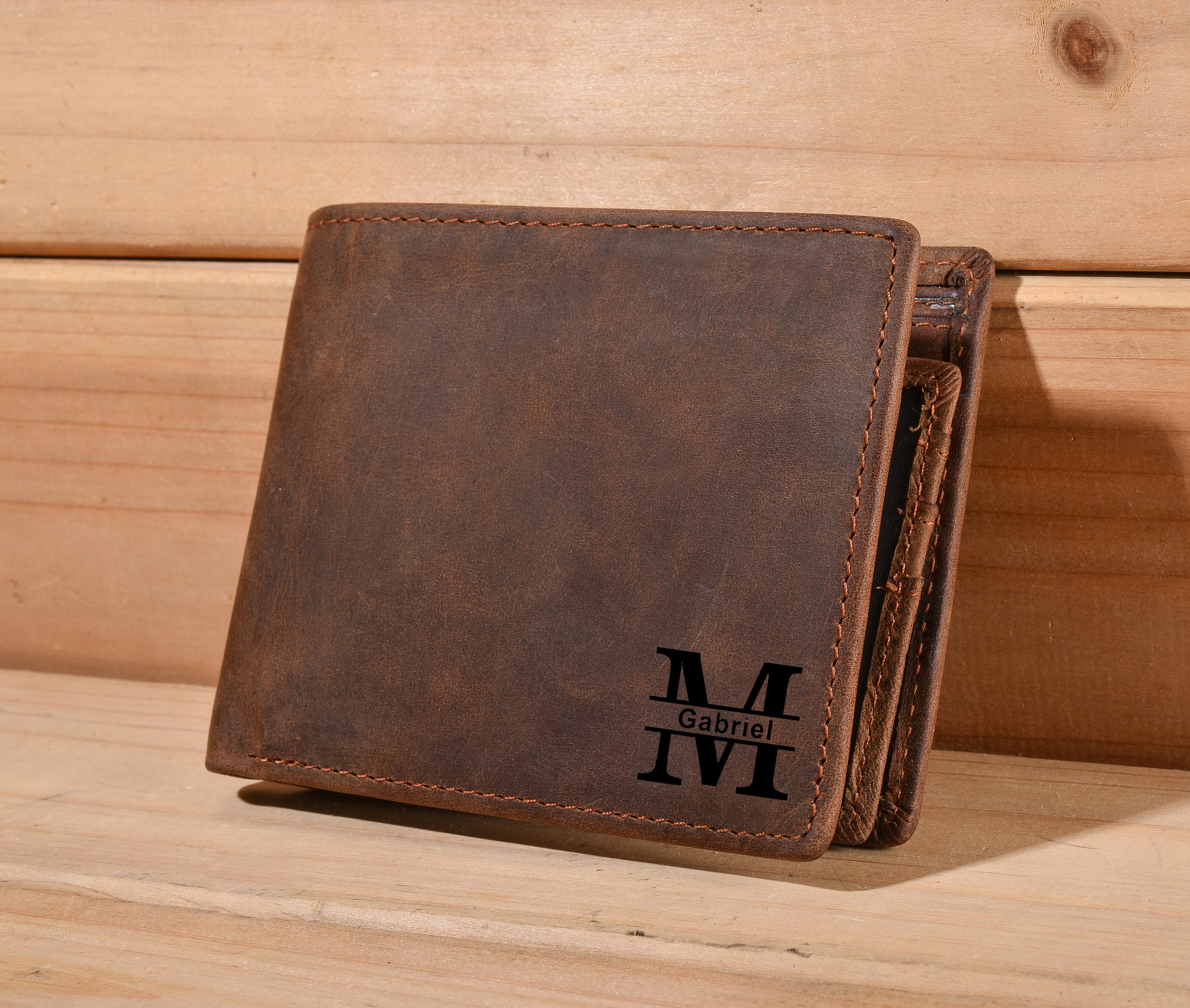Personalized Men's Leather Wallet Custom | Etsy