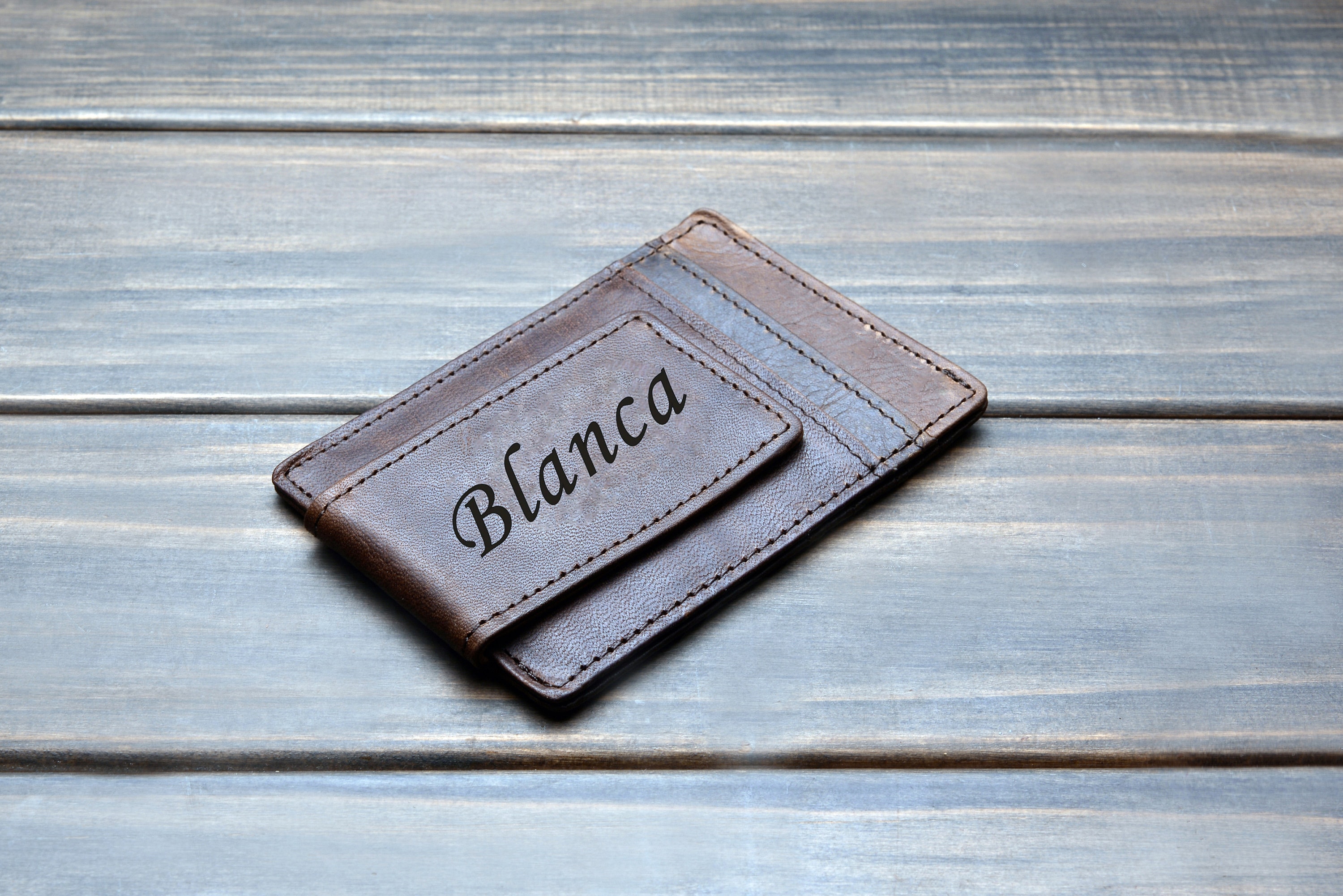 Personalized Leather Money Clip Wallet Magnetic Groomsman Best | Etsy