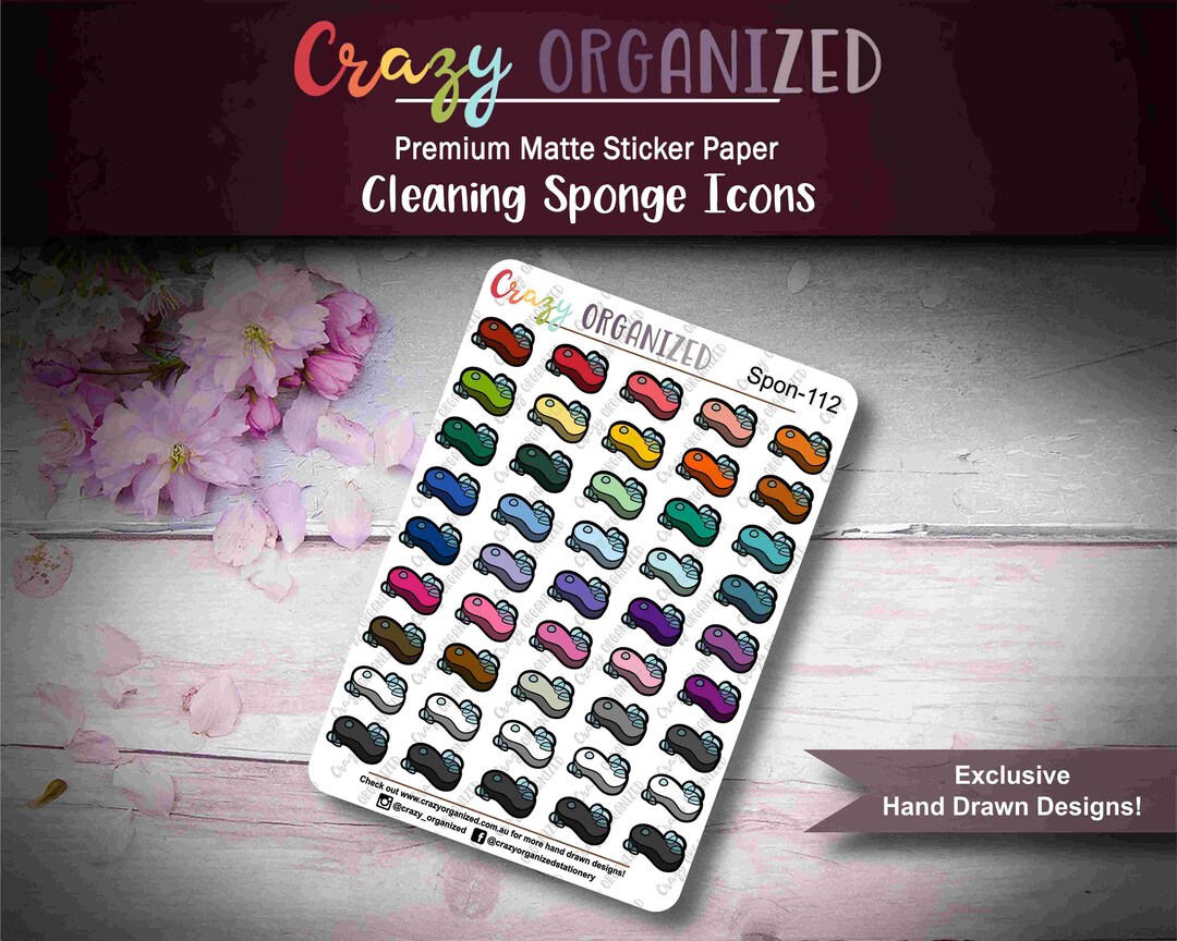 Cleaning Sponges Icon Stickers | STIC-307-608 | Planner Stickers ...