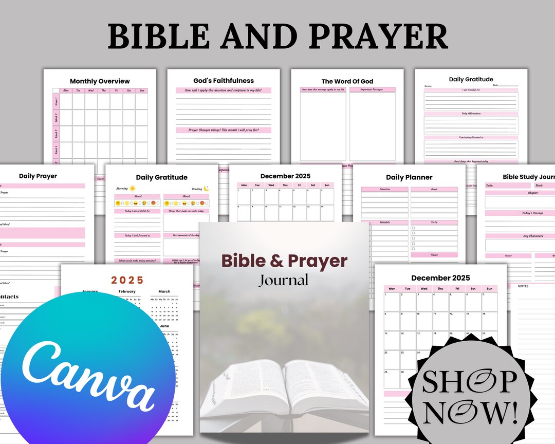 Faithful Moments, Bible and Prayer Journal Bundle Planner, Sacred ...