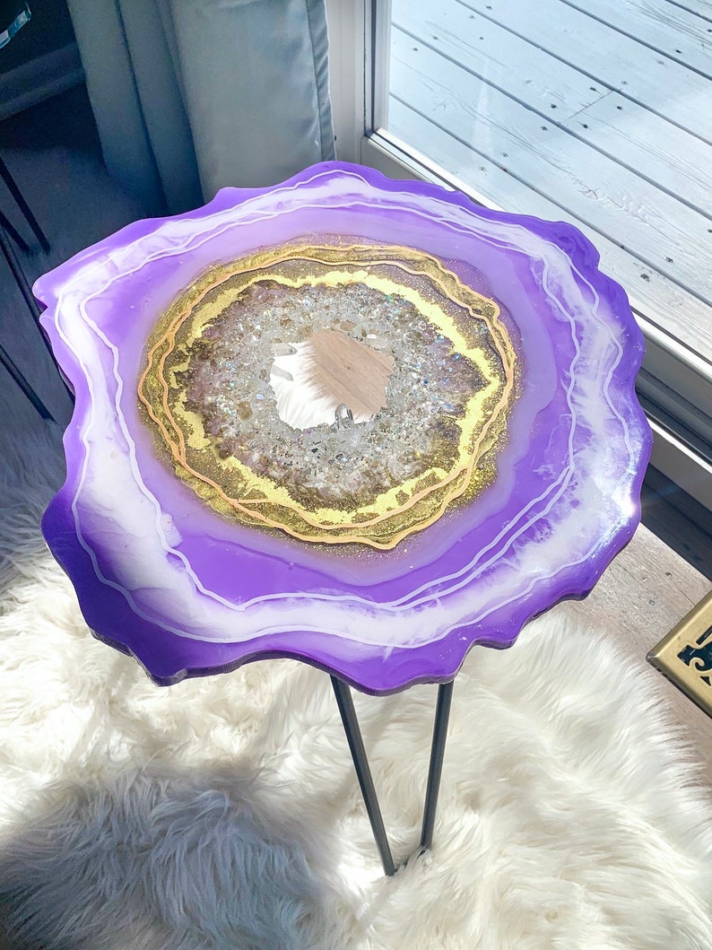 Purple Geode Table MADE TO ORDER Purchase From My Site for Cheaper ...