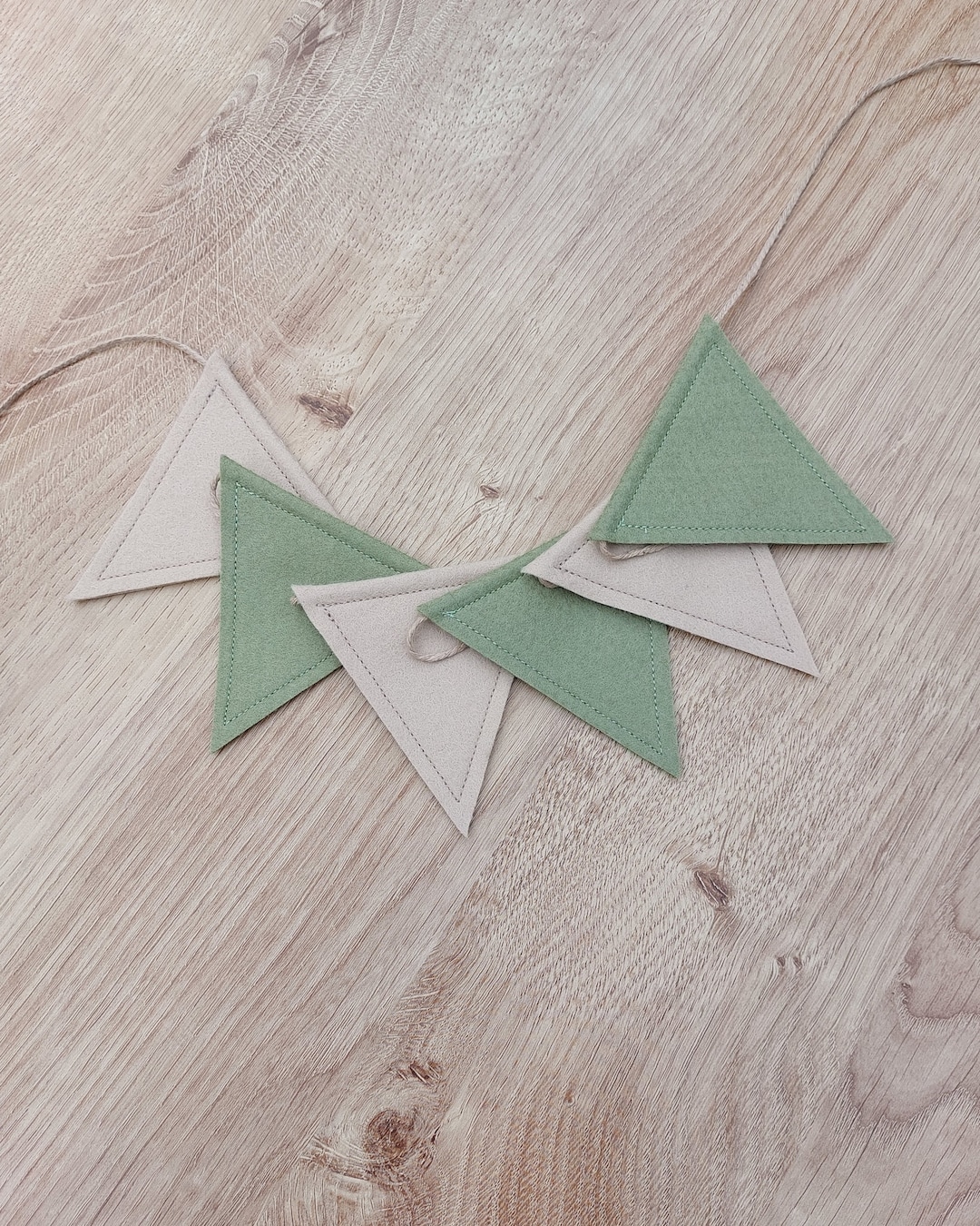 Sage Green Bunting, Mini Felt Garland, Neutral, Beige, Nursery Decor ...