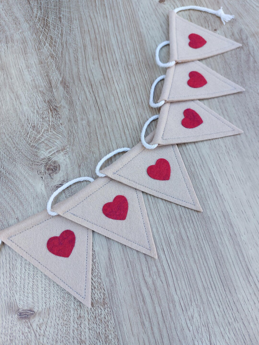 Valentine's Garland, Bunting, Banner, Mini Felt Bunting, Heart Garland ...