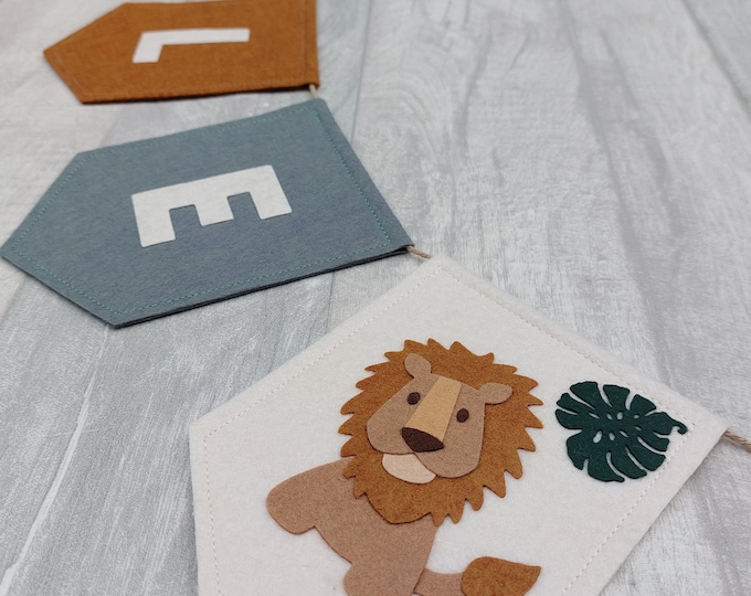 Personalised Bunting, Safari Bunting, Safari Nursery, Jungle Nursery ...