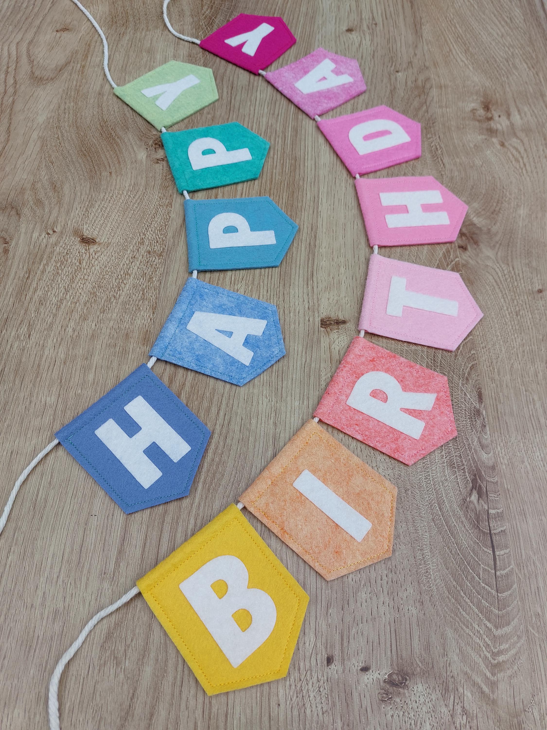 Happy Birthday Banner, Bright, Multi Coloured, Reusable Banner, Party ...