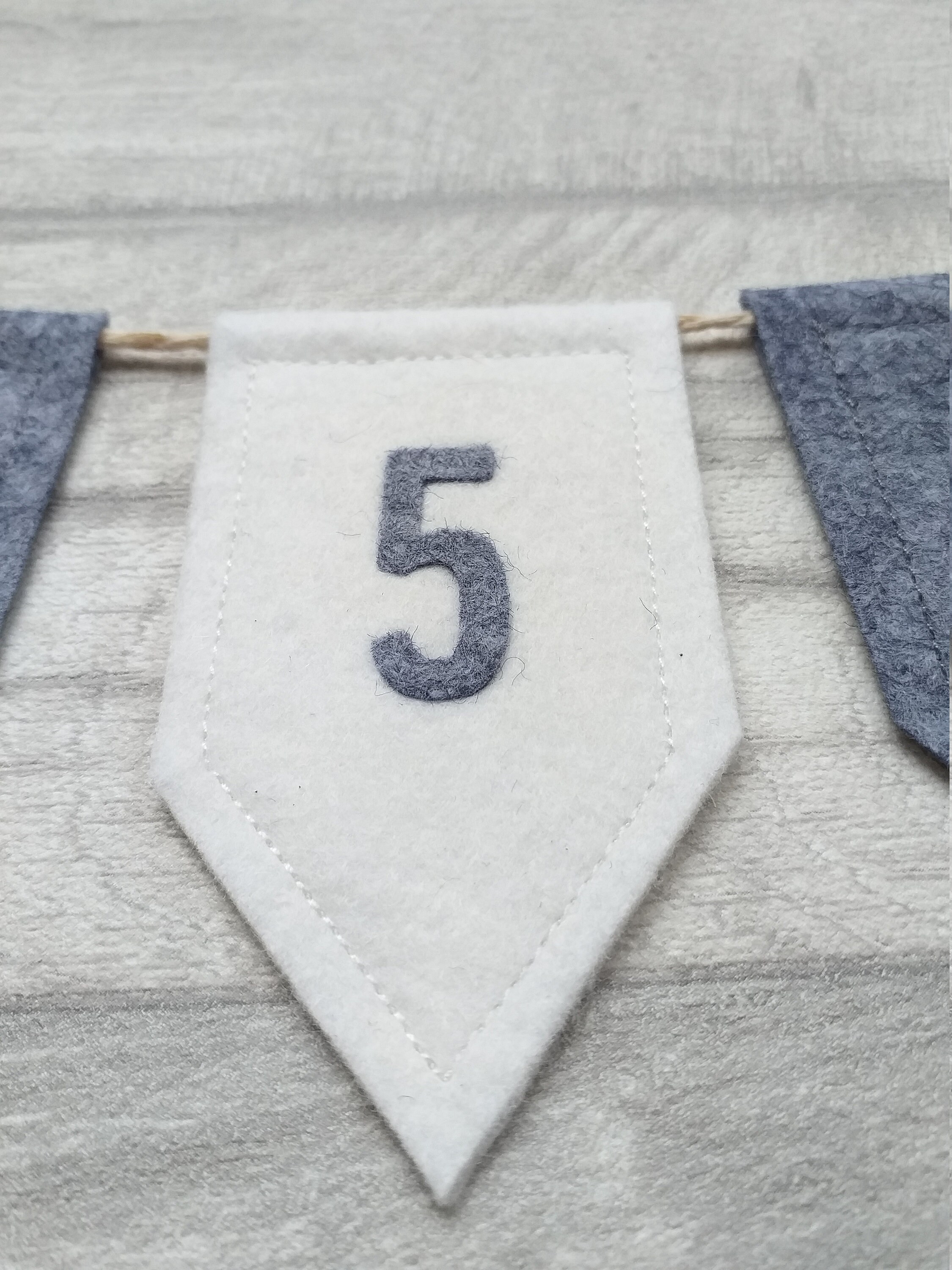 Number Bunting Number Line Grey and White Garland Felt - Etsy UK