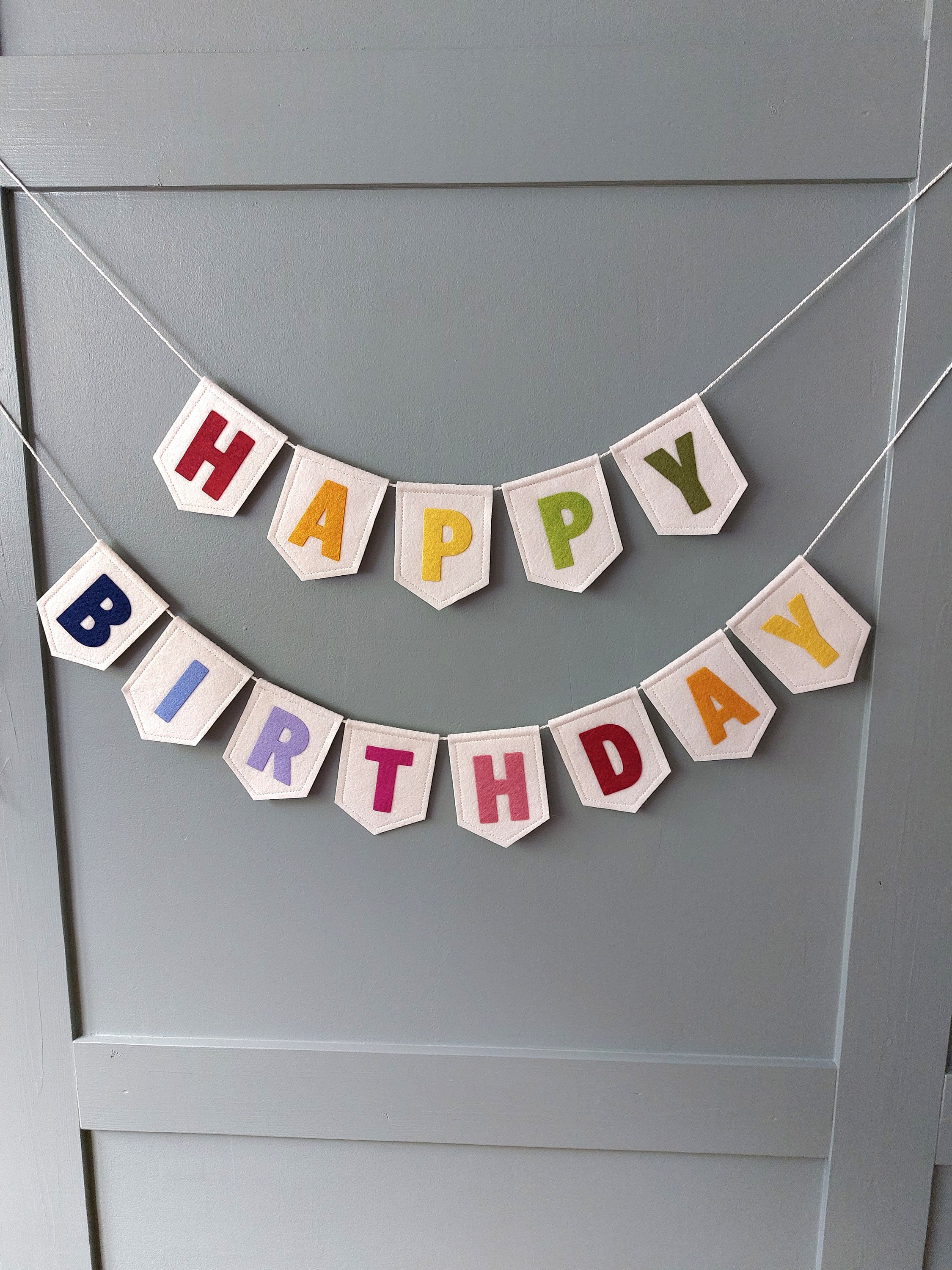 Happy Birthday Banner, Rainbow, Multi Coloured, Reusable Banner, Party ...