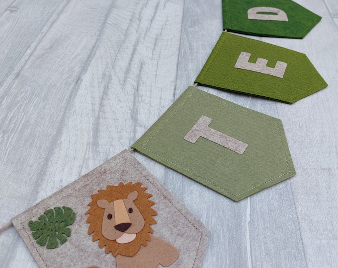 Personalised Bunting, Safari Bunting, Safari Nursery, Jungle Nursery ...