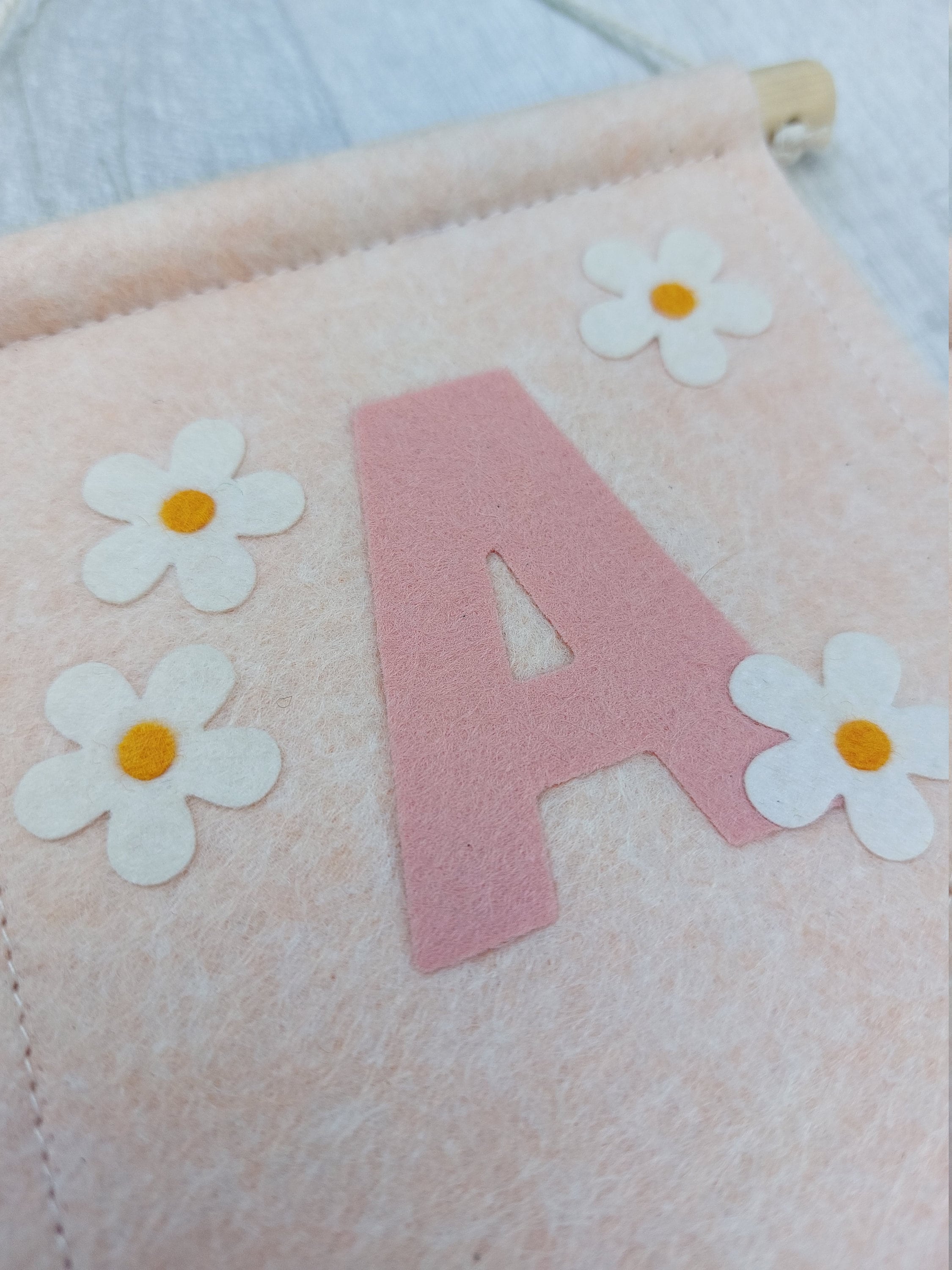 Initial Flag Pink Peach Cream Initial Sign Wall Hanging - Etsy UK