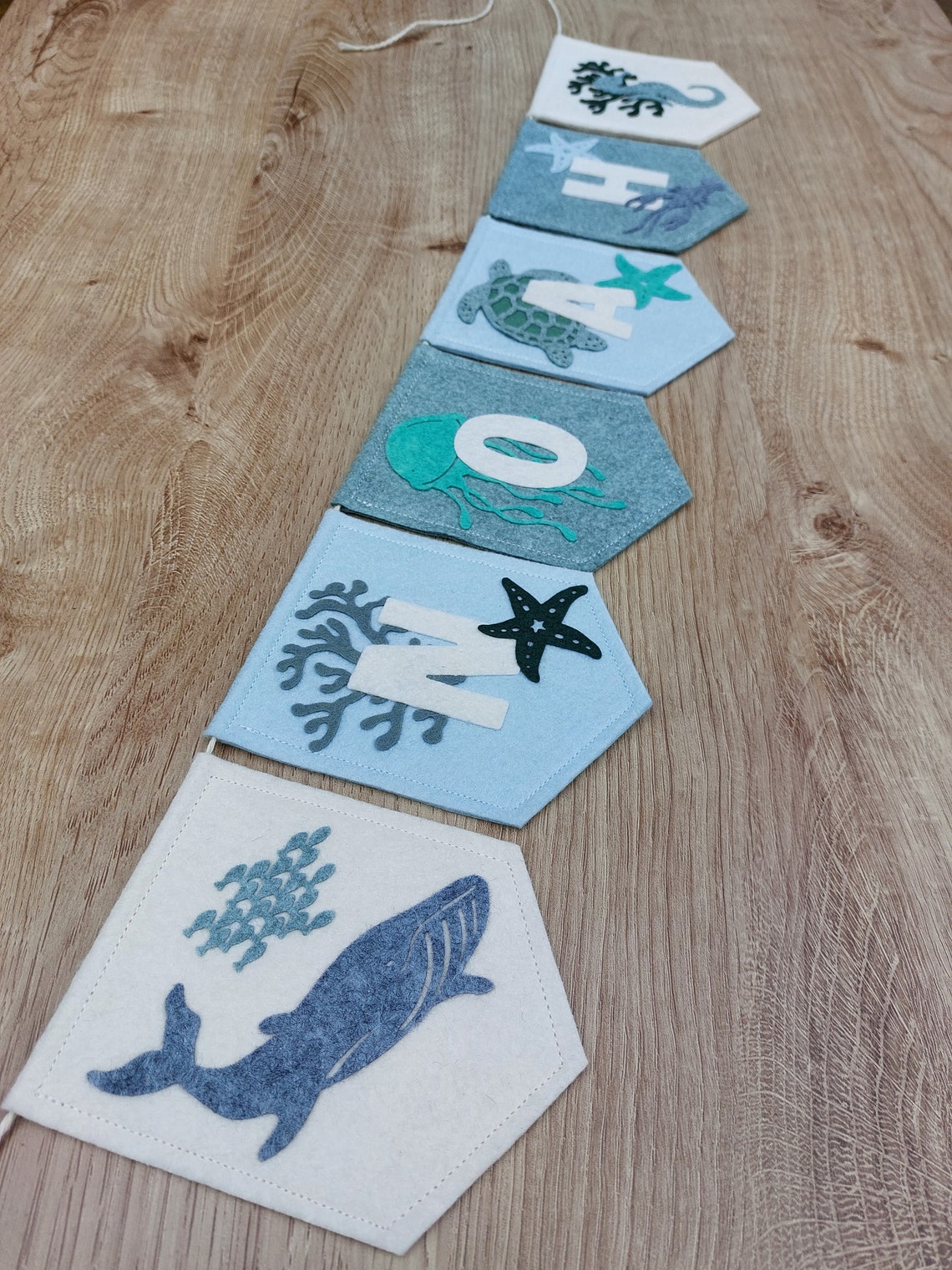 Under the Sea Bunting, Garland, Personalised Name Banner, Sea Life ...