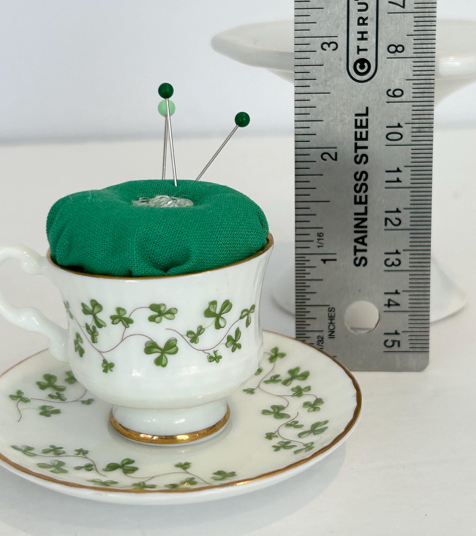 Vintage Teacup Pincushion – Unique Sewing Room Decor - Etsy