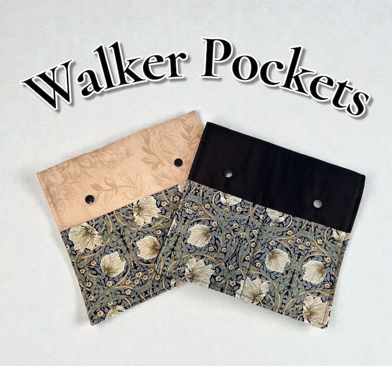3 Pocket Small Walker Bag With Art Deco Floral Patterns Senior Mobility ...
