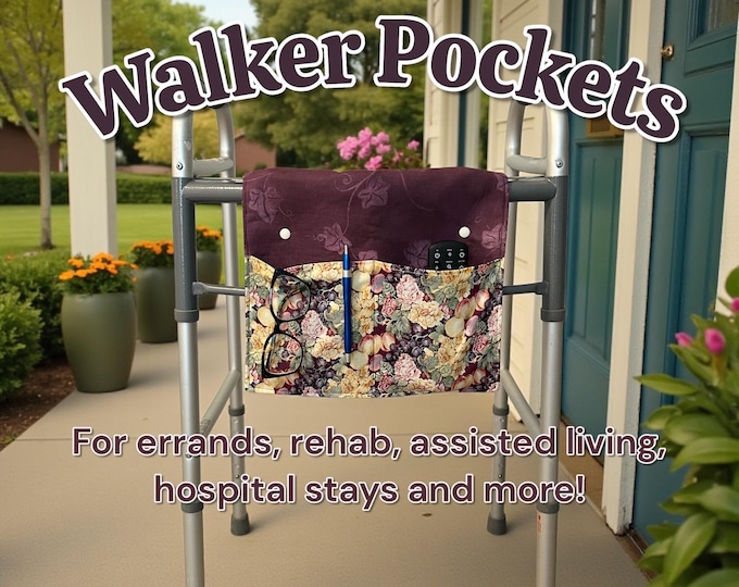 Walker Bag With Pockets in Fruit and Floral Pattern Senior Mobility ...