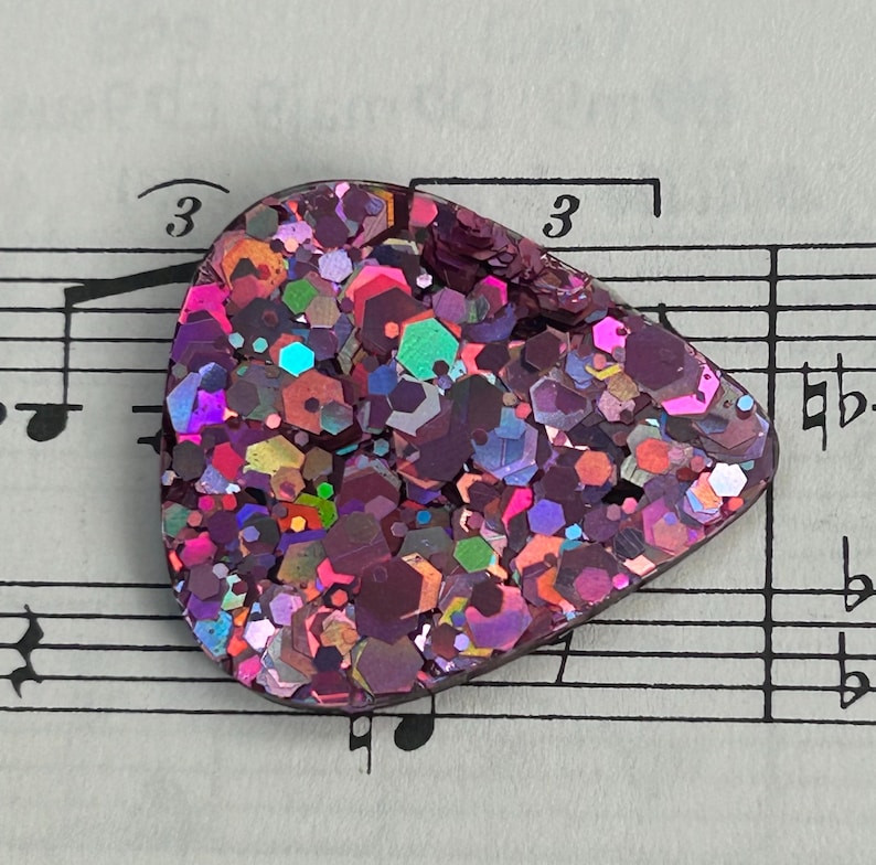 Guitar Picks With Pink Glitter Set of Four - Etsy