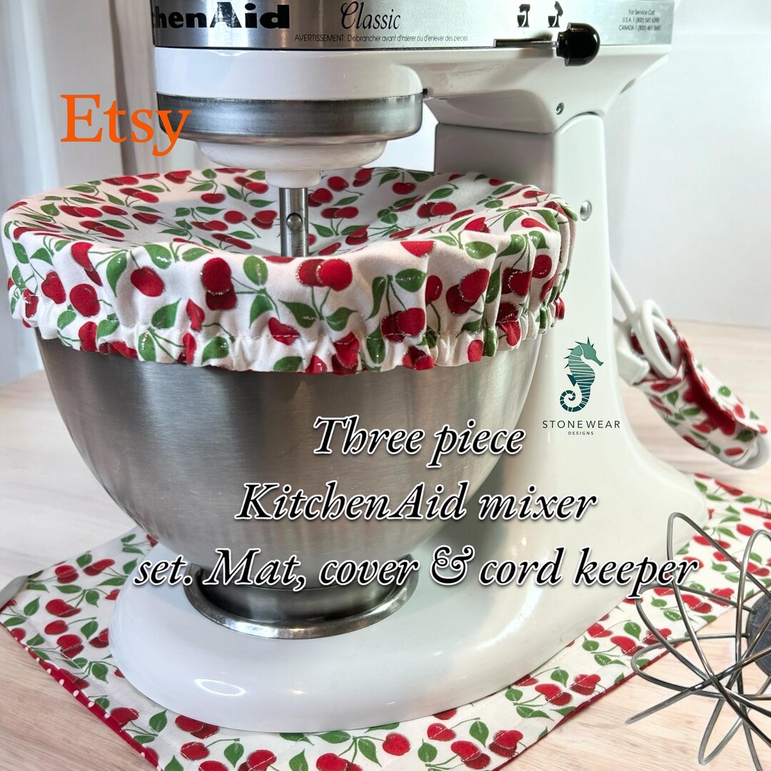 Kitchenaid Bowl Cover, Sliding Mat & Cord Keeper With Reversible Cherry ...