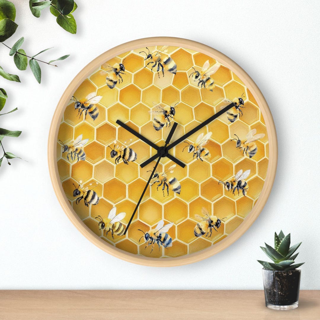 Beehive Wall Clock - Buzzing Honeycomb Design, Home Decor, Gift for ...