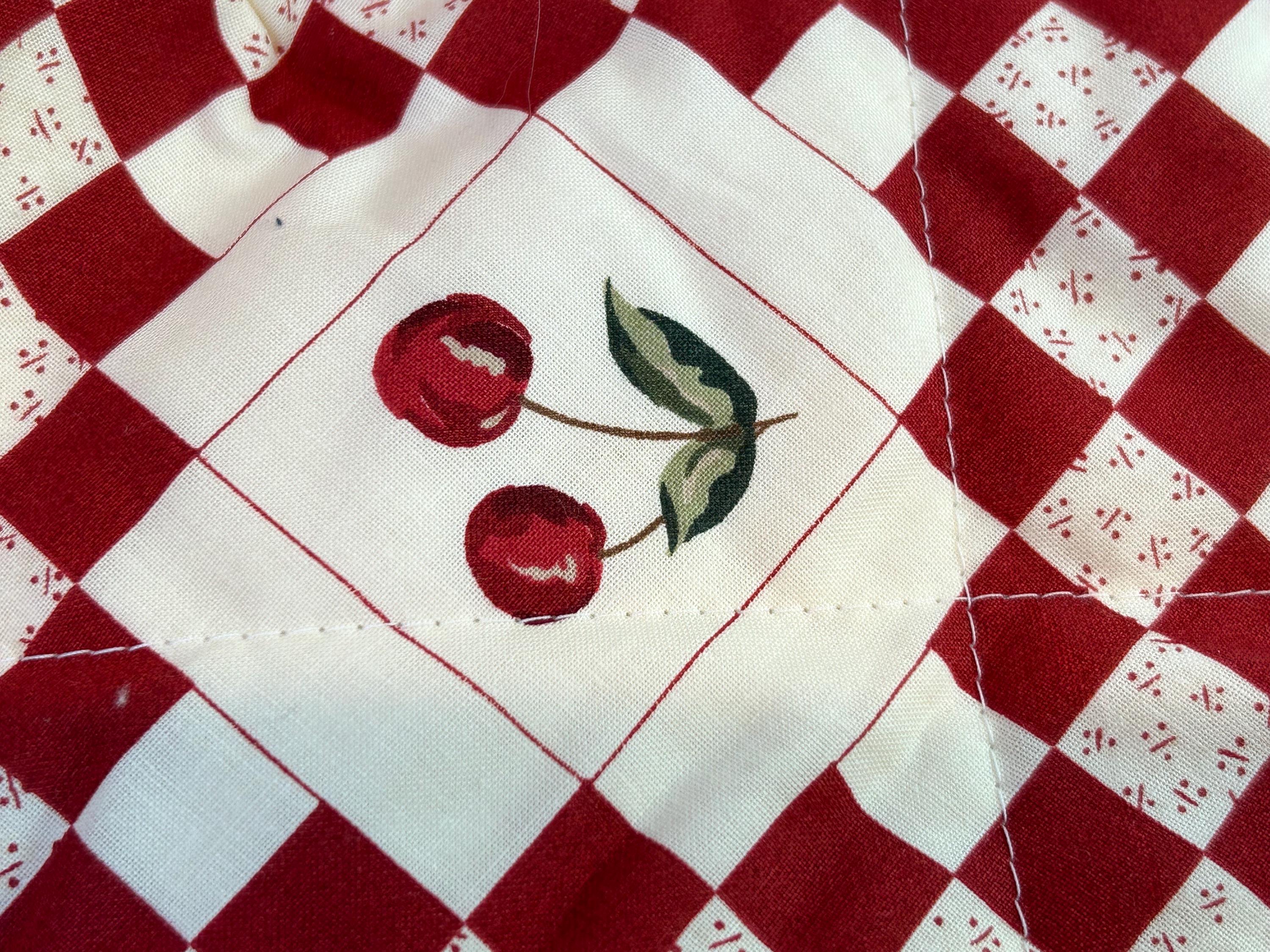 Reversible Pie Plate Cozy With Checker Board and Cherry Pattern - Etsy