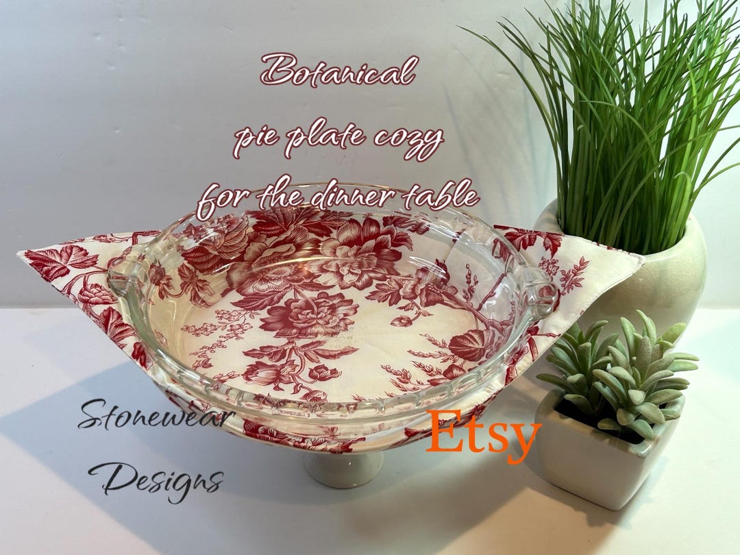 Pie Plate Cozy With Botanical Pattern - Etsy