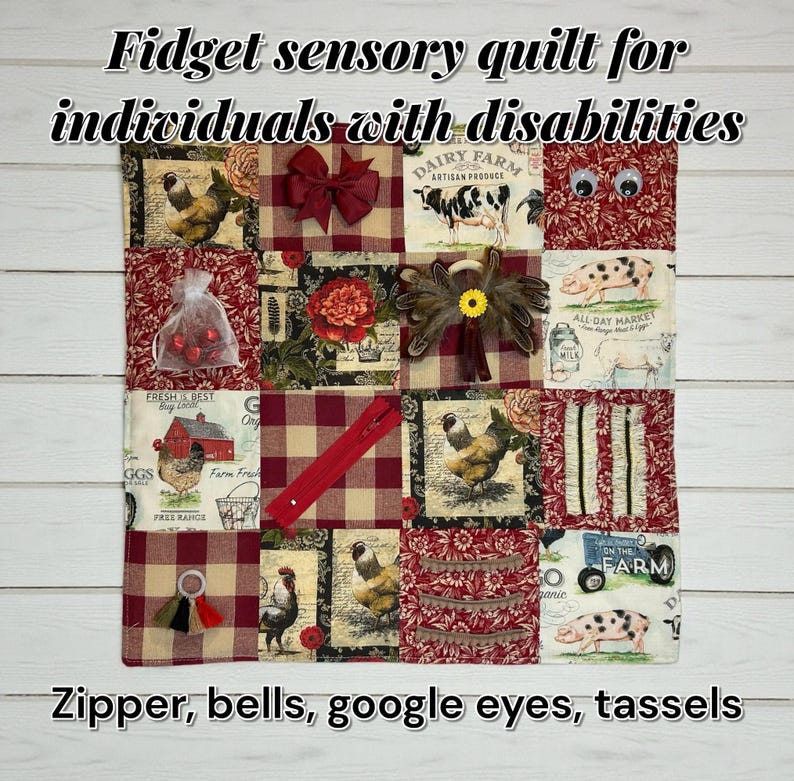 Fidget Sensory Quilt: Dementia, Alzheimer's, Autism Relief Farm Life - Etsy