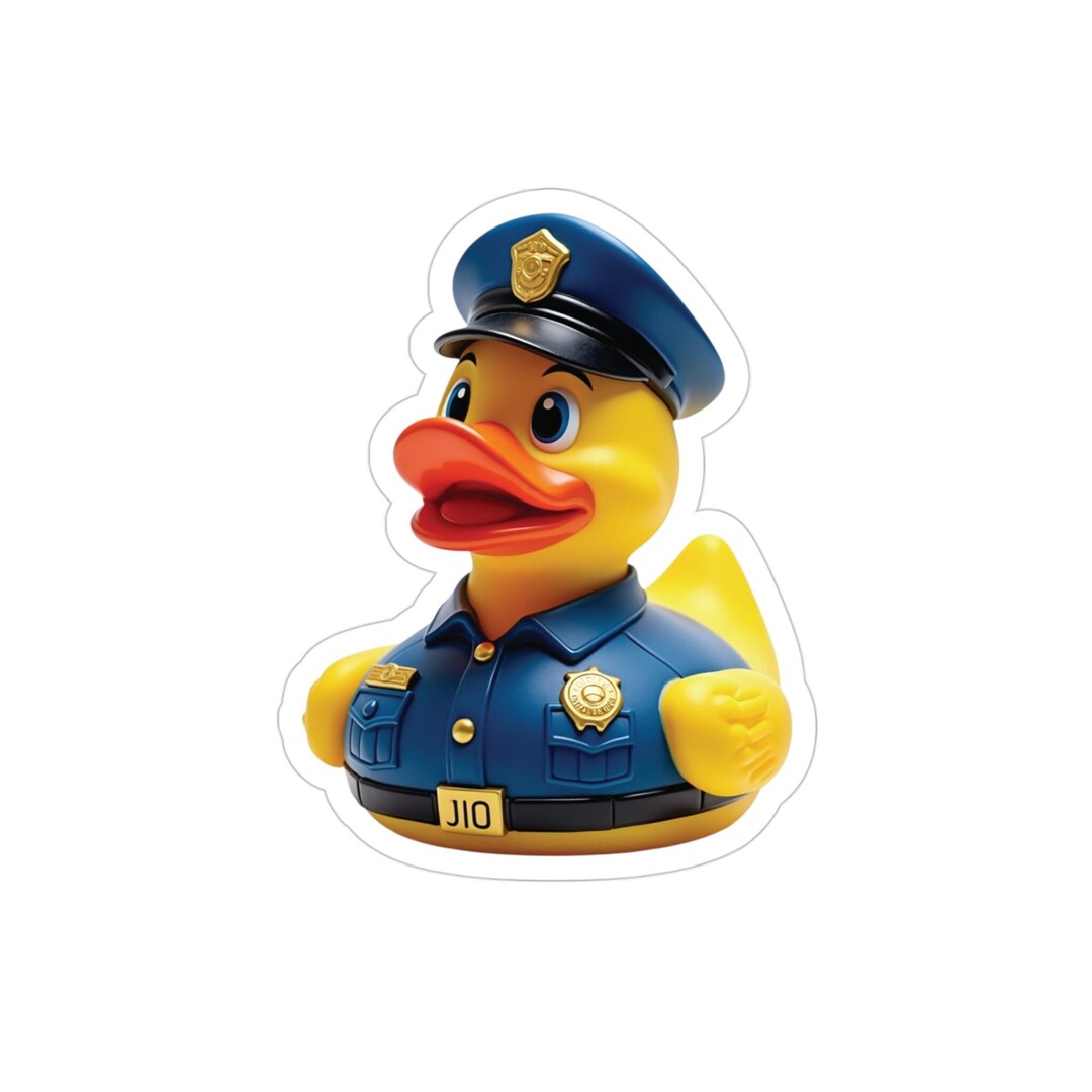 Fun Police Rubber Ducky Die-cut Sticker, Cute Outdoor Sticker for Cars ...