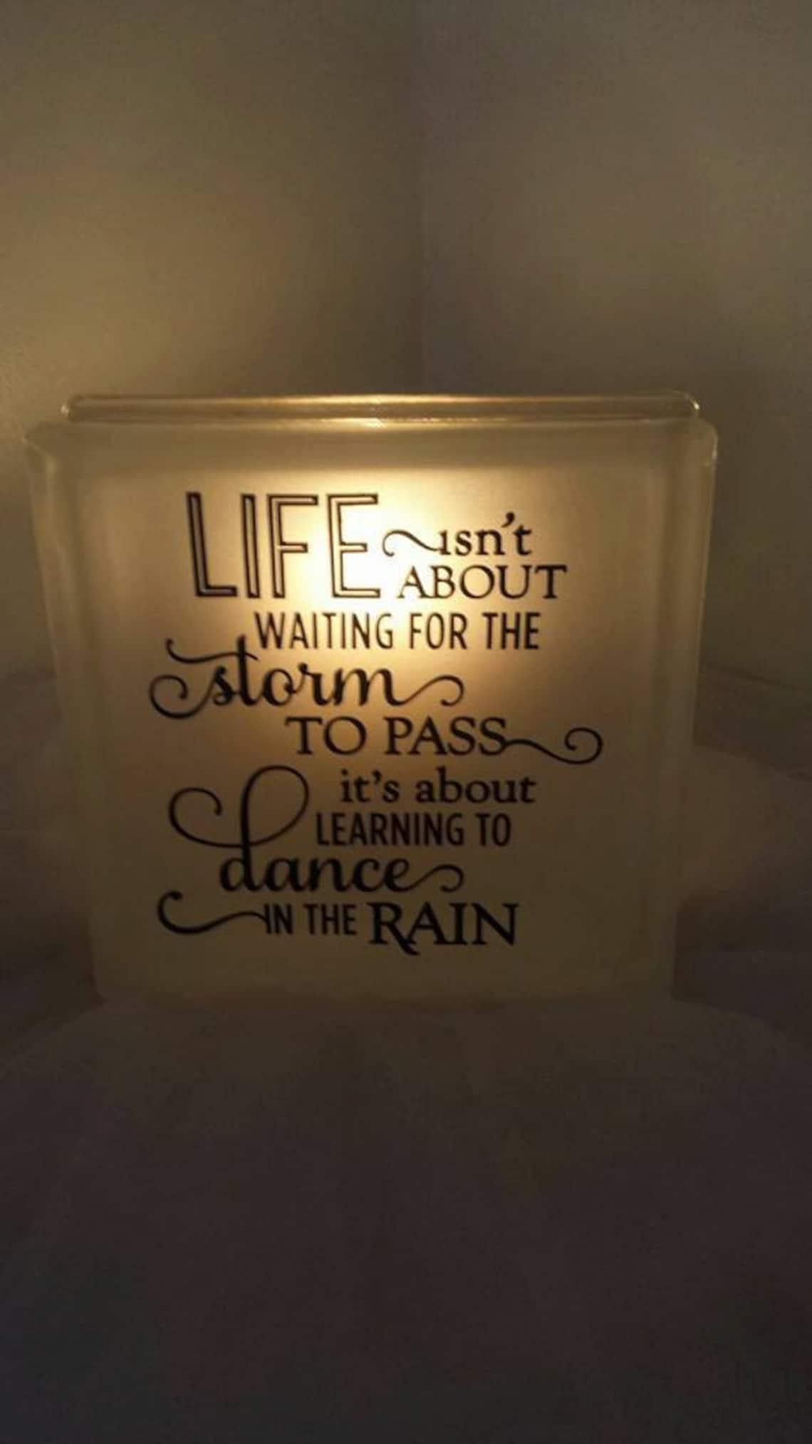 Glass Block With Vinyl Quote - Etsy