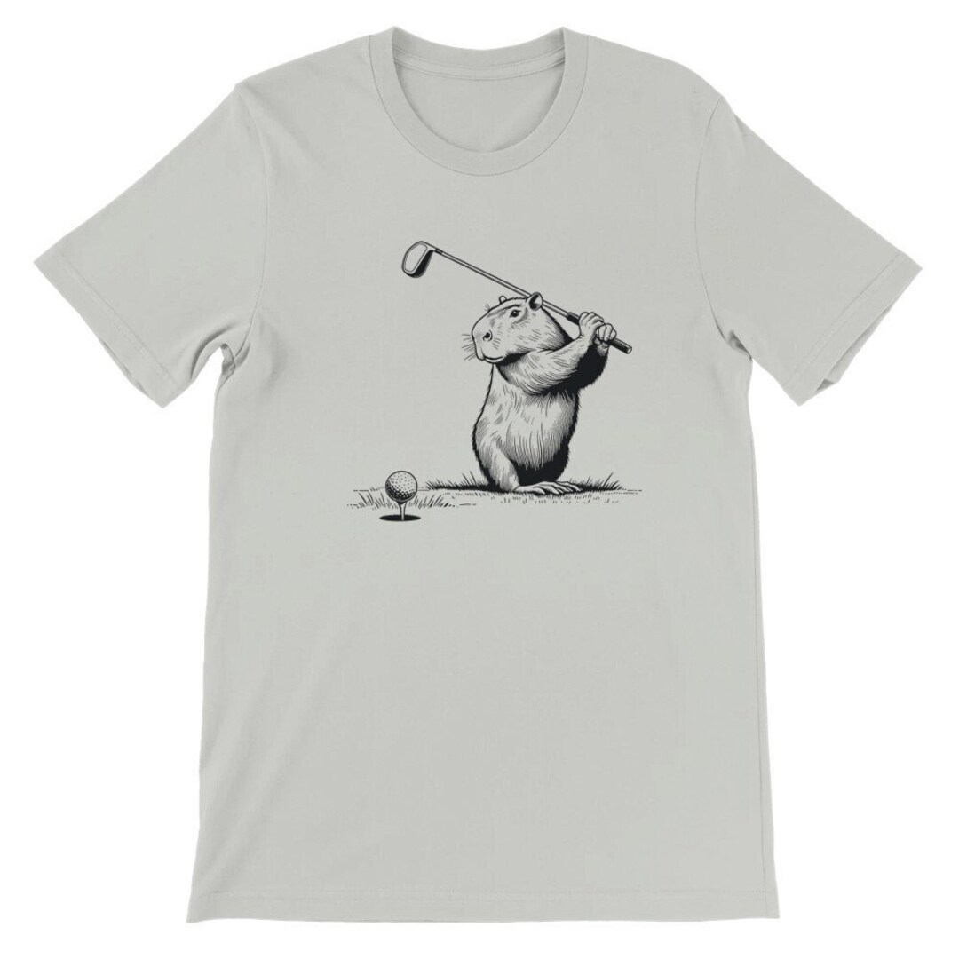 Capybara Golfing Shirt , Unisex, Animal Lover Shirt, Funny Animal T ...
