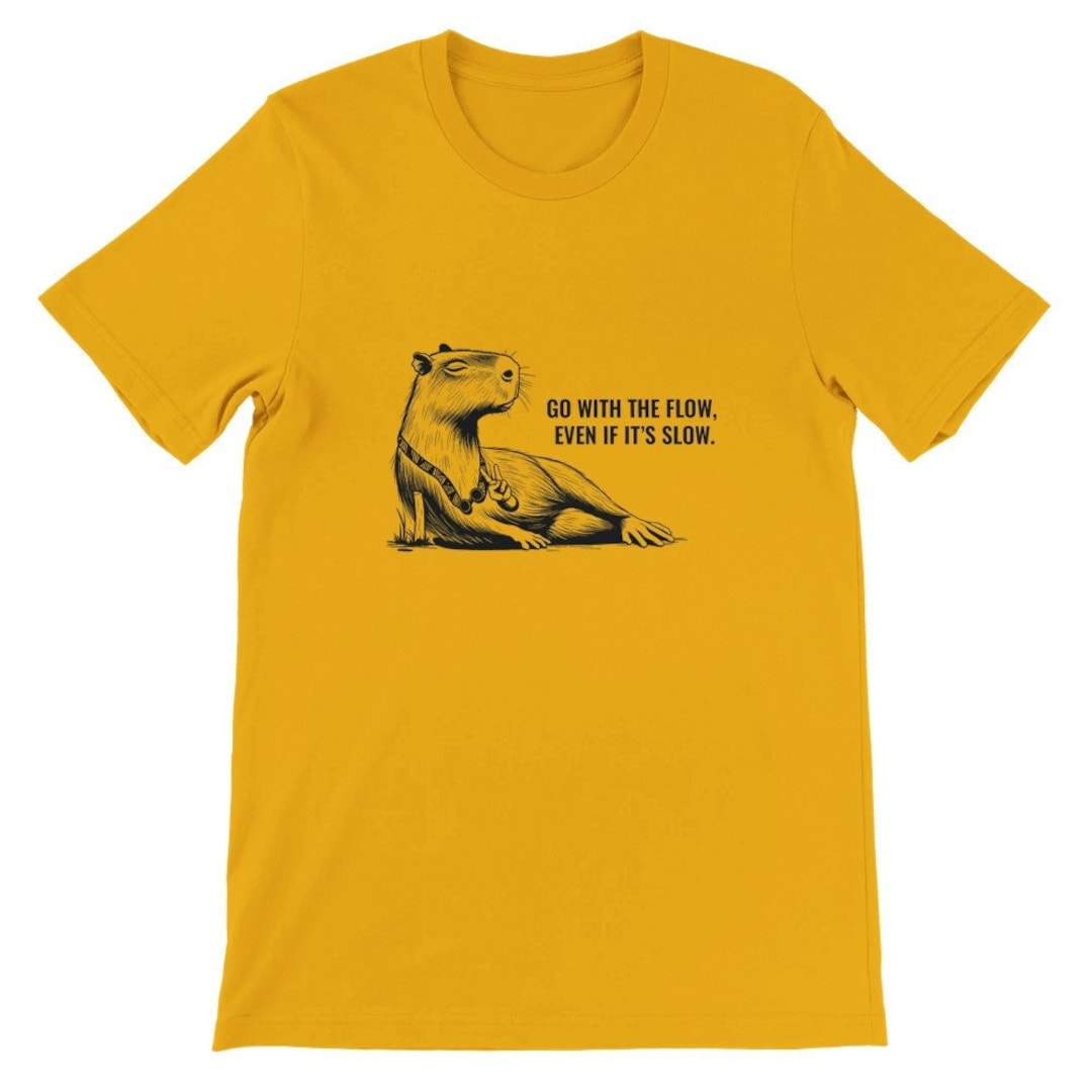Go With Flow Capybara Tee , Unisex, Animal Lover Shirt, Funny Animal T ...