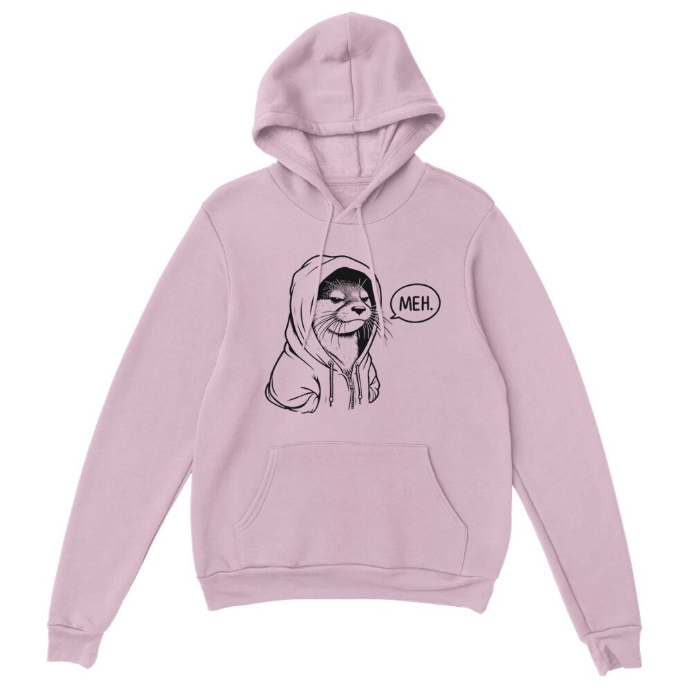 Chill Otter 'meh' Hoodie - Unisex, Quirky Animal Gift, Trendy Otter ...