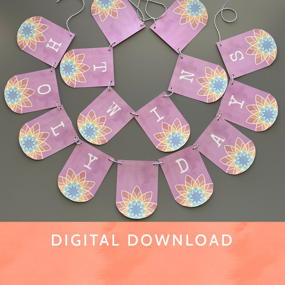 Digital Download - PDF File / Baha'i / Bahai / Multicolor Banner/ Twin ...
