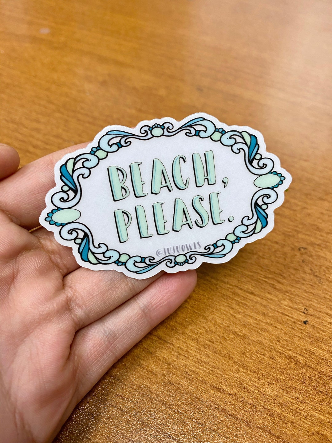 Beach Please Sticker, Clear Glossy Vinyl Sticker - Etsy