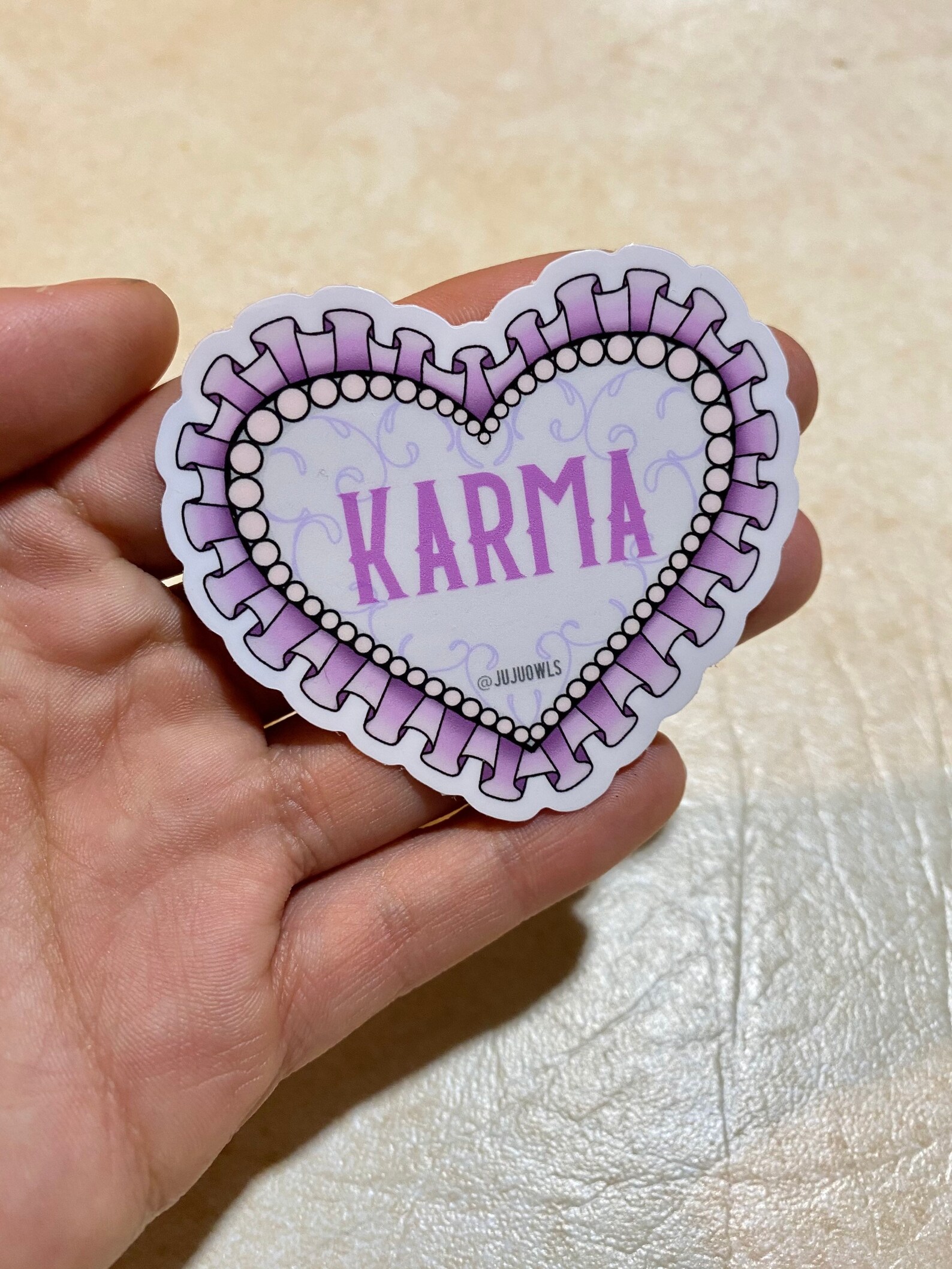 Karma Heart Sticker Cute Karma Sticker Karma Sticker | Etsy