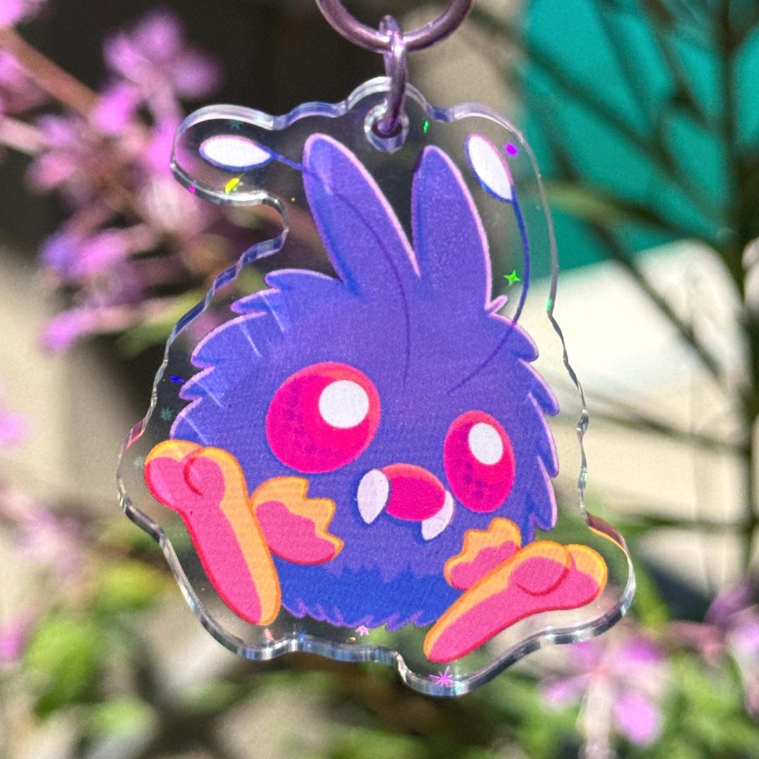 Venonat Holo Bug Keychain, Kawaii Acrylic Charm - 2 Inch - Etsy