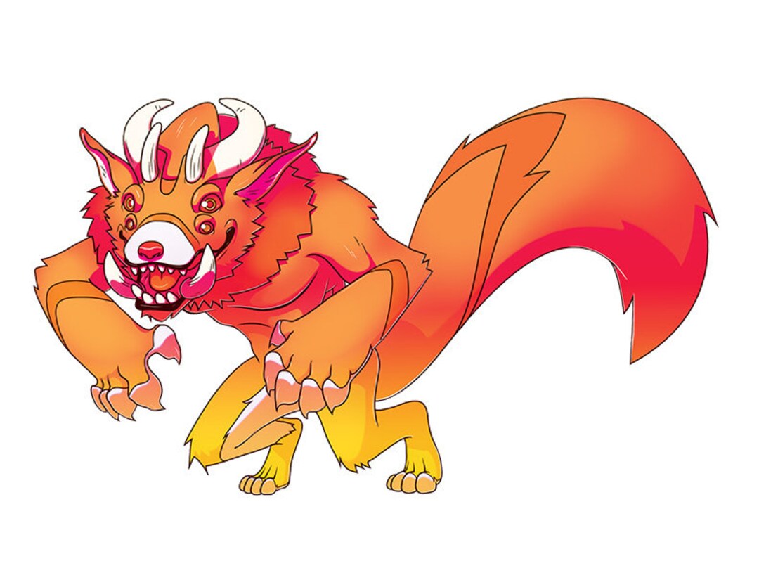 Red Beast Vinyl Sticker, Personal Space Laptop or Phone Case Decal ...