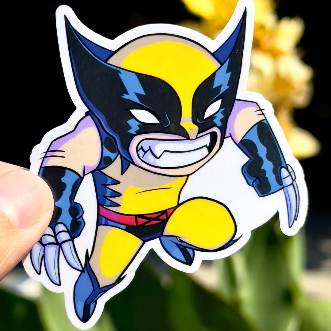 Cute Wolverine Waterproof Vinyl Sticker, Personal Space Laptop or Phone ...