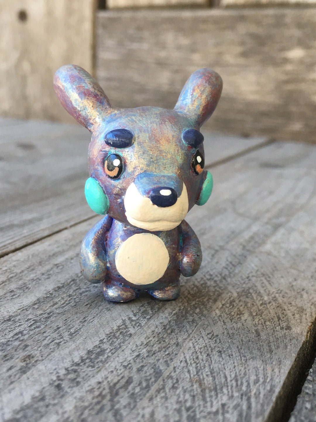 Bunny Resin Mini Figure Resin Sculpture Hand Painted Animal - Etsy