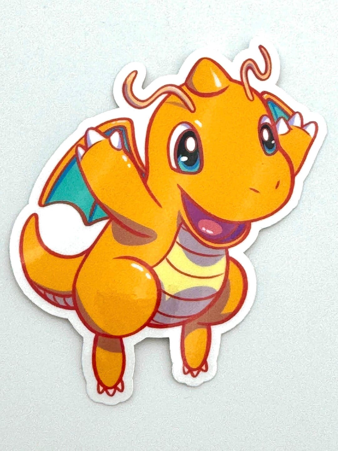 Orange Dragonite Waterproof Sticker, Kawaii Laptop Decal - Etsy