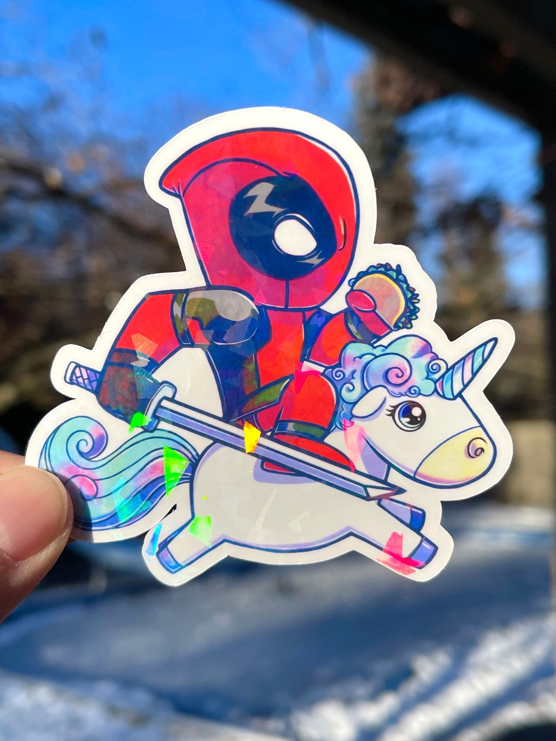 Cute Deadpool Waterproof Vinyl Sticker, Personal Space Laptop or Phone ...