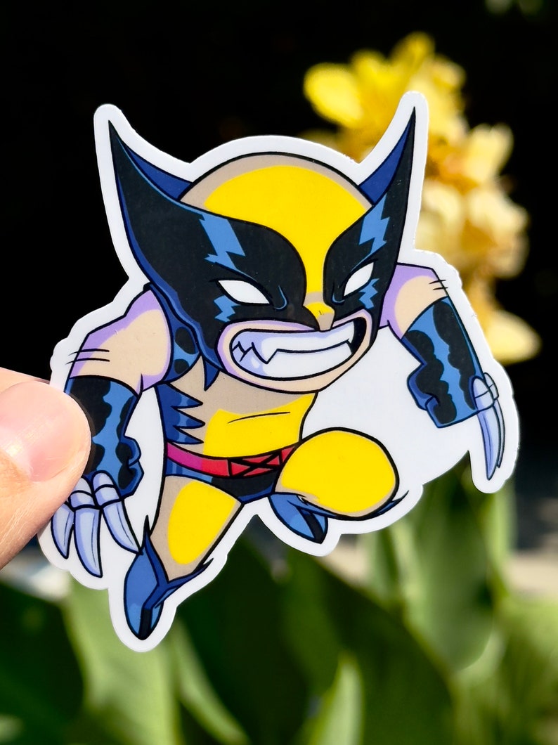 Cute Wolverine Waterproof Vinyl Sticker, Personal Space Laptop or Phone ...