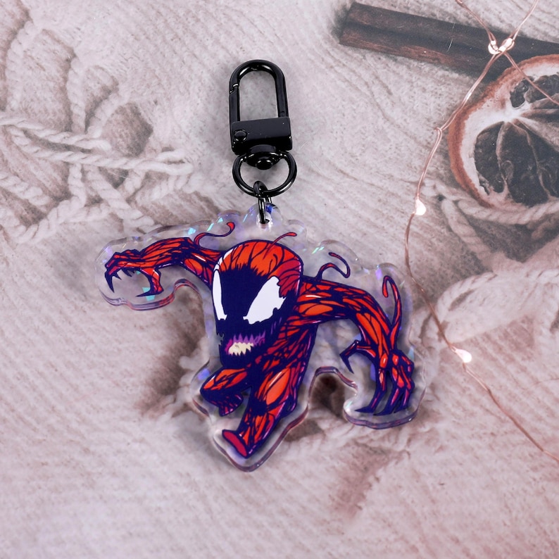 Cute Carnage Acrylic Charm, Kawaii Keychain Double-sided 2.5 Inch ...