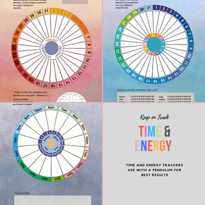 Time & Energy Trackers for Planning and Productivity Digital | Etsy